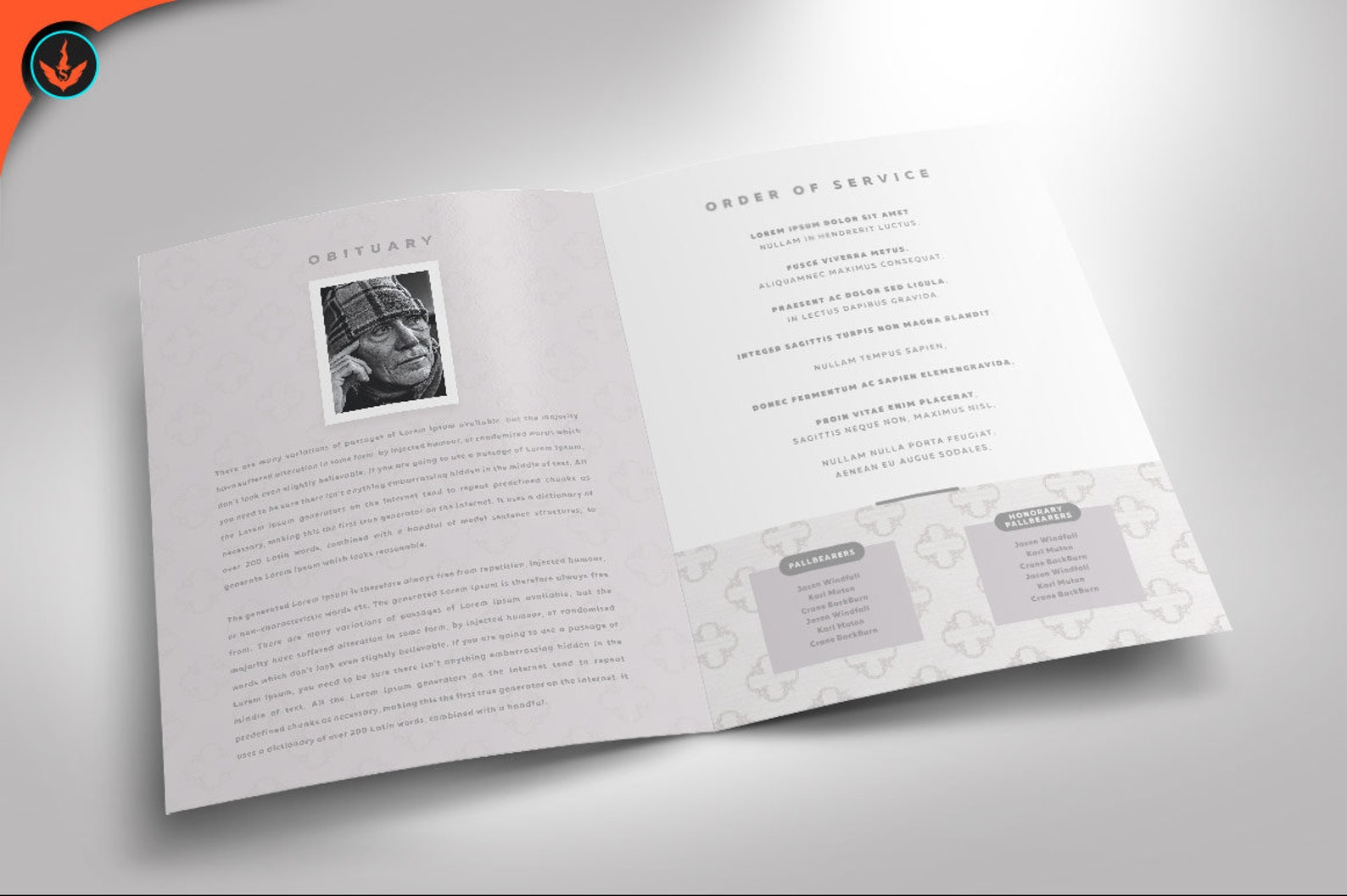 Simple Funeral Program Indesign Template (4 Pages) 8.5x11 and 5.5x8.5 ...