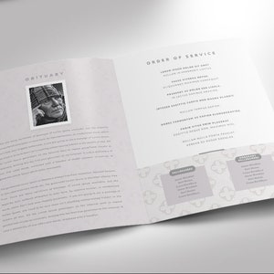 Simple Funeral Program Indesign Template (4 Pages) 8.5x11 and 5.5x8.5 ...