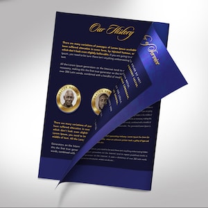 Pastor Anniversary Program PHOTOSHOP Template Sapphire Blue and Gold Bi ...