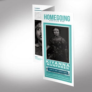 Turquoise Tri-fold Funeral Program Publisher and Word Template Pages ...
