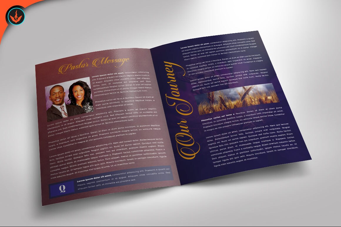 Royal Church Anniversary Program Photoshop Template 8.5x11 Plus 11x8.5 ...