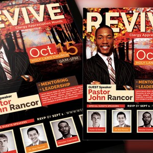 Fall Revival Church Flyer Photoshop Template 4x6 - Etsy