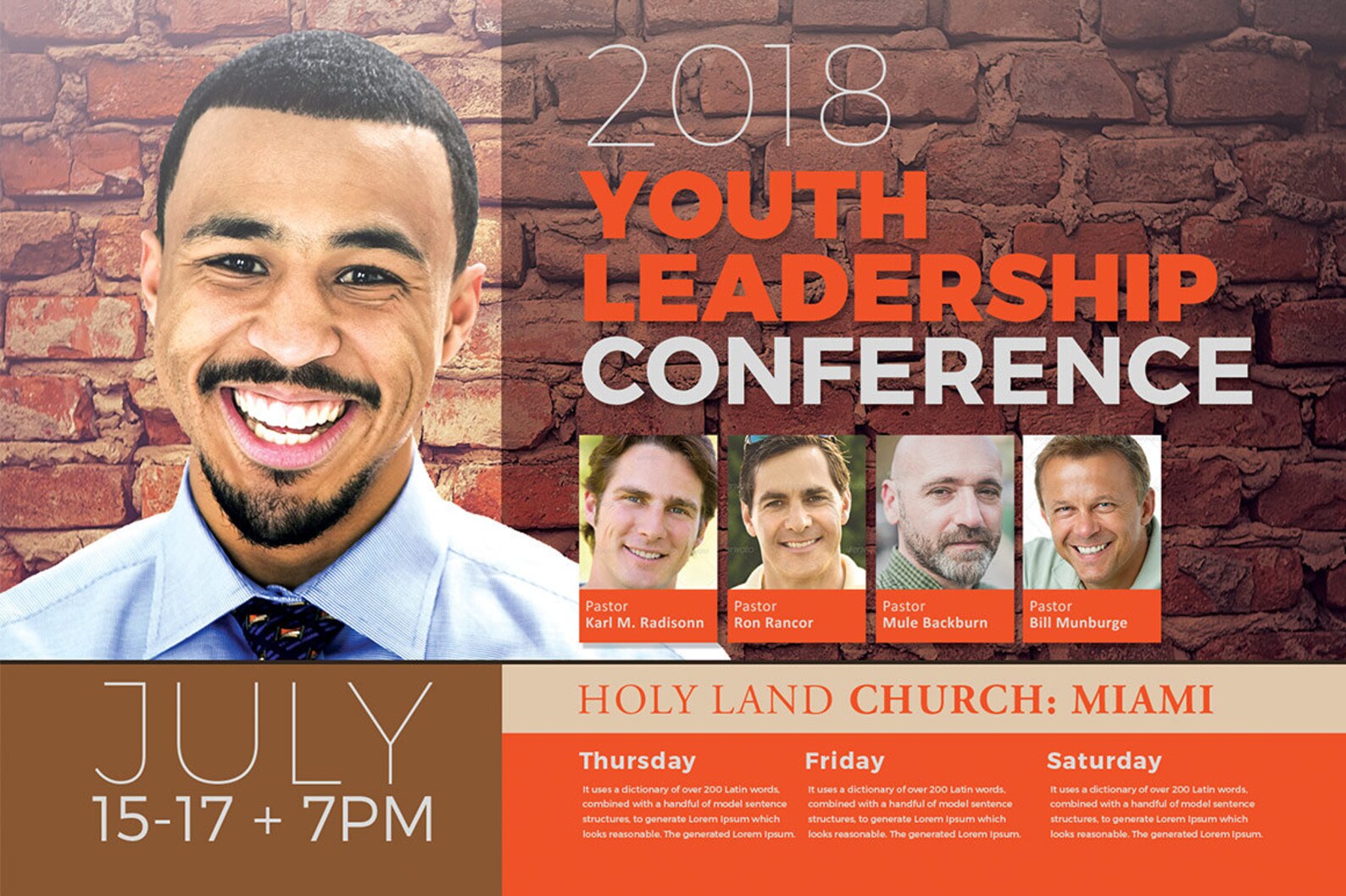 Youth Conference Flyer Photoshop Template 6x4 - Etsy