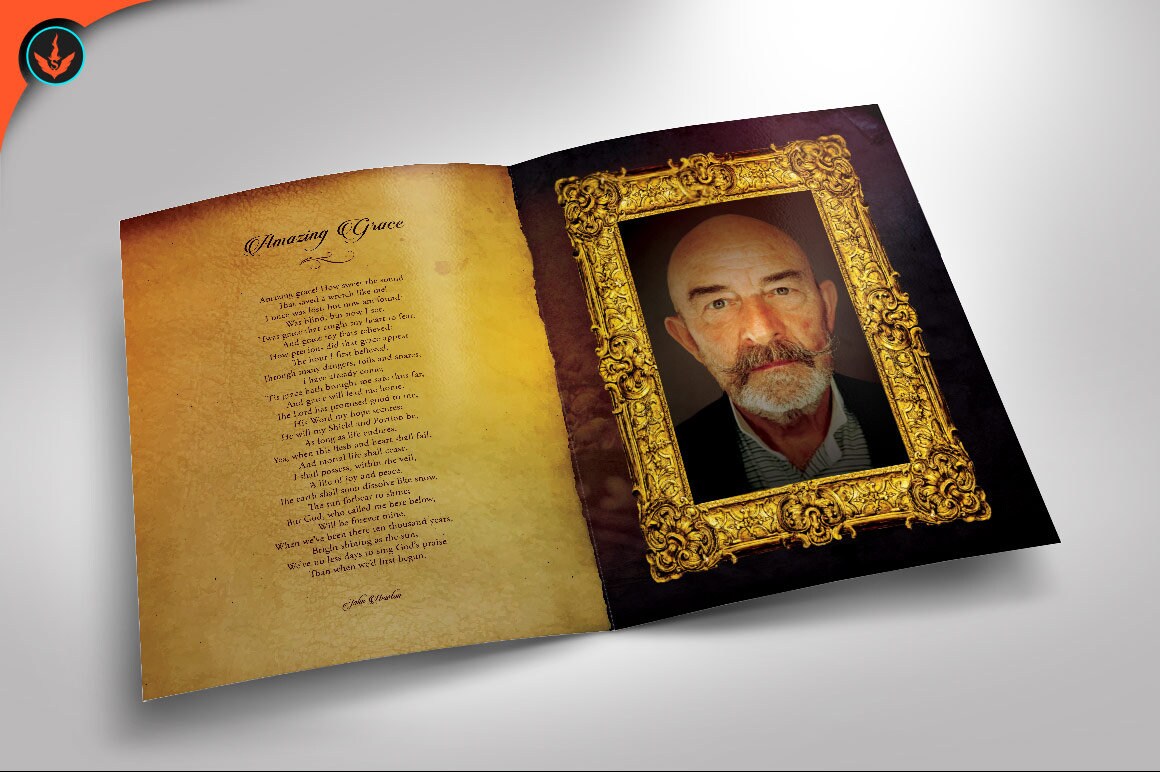Royal Funeral Program Template: Elegant Obituary, Bi-fold (publisher ...