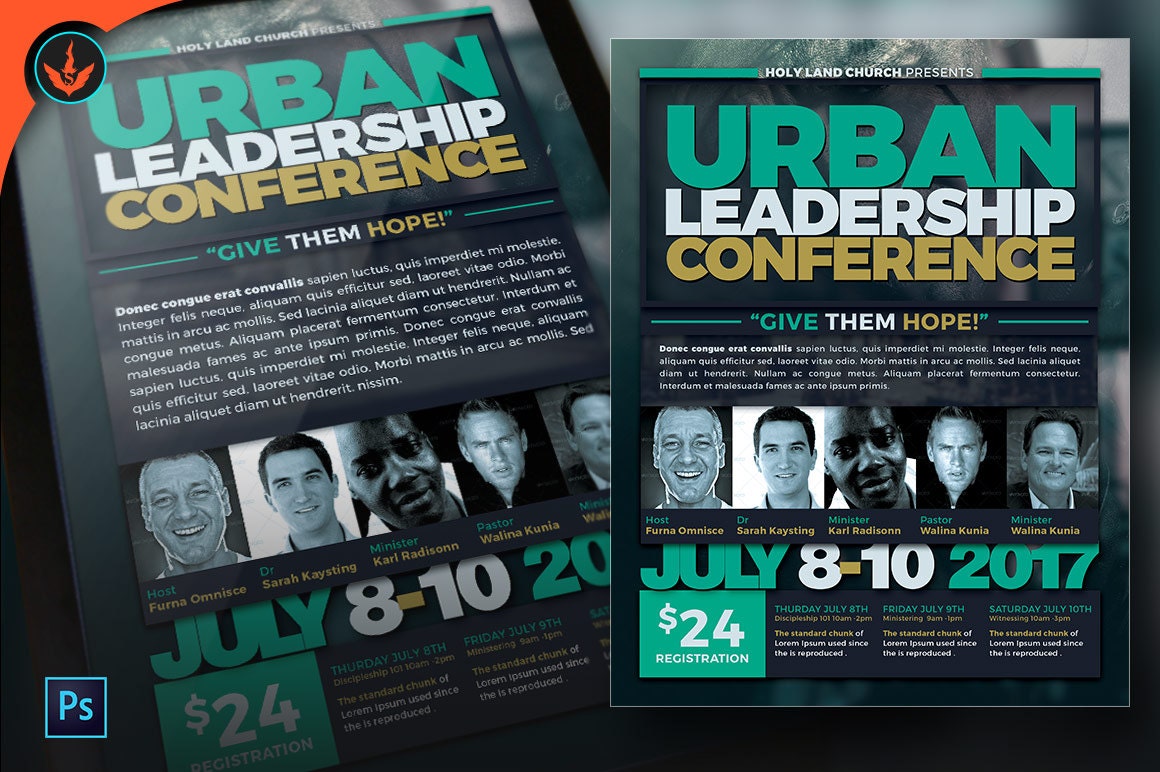 Urban Leadership Conference Flyer Photoshop Template 4x6 - Etsy