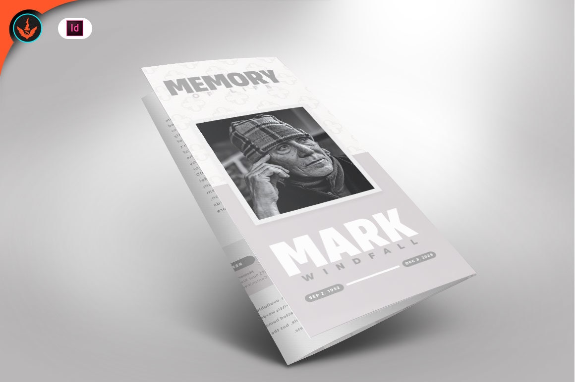Simple Funeral Program Tri-fold Indesign Template 17x11 and 11x8.5 - Etsy