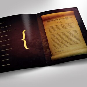 Royal Funeral Program Template: Elegant Obituary, Bi-fold (publisher ...