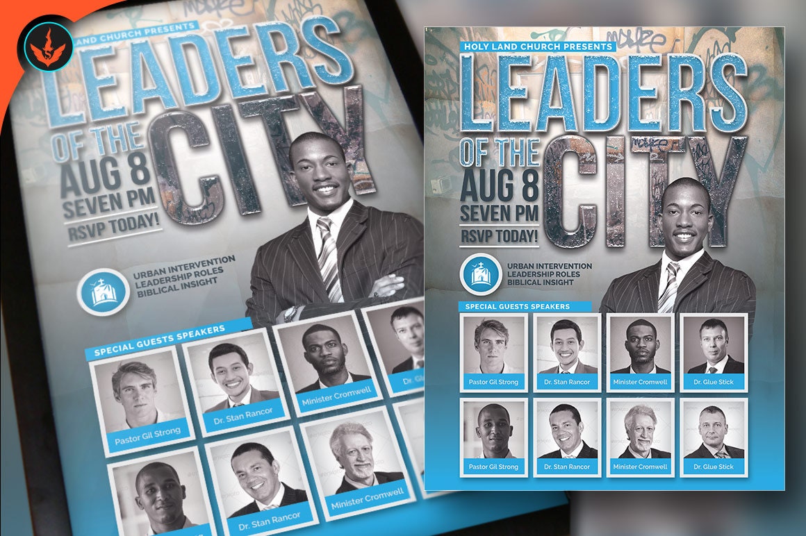 Leaders of the City Flyer Photoshop Template 4x6 Plus 8.5x11 - Etsy