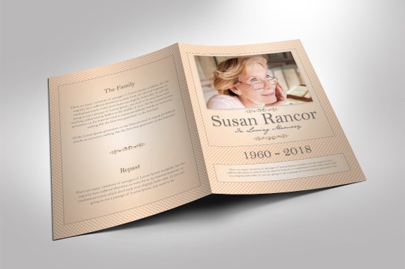 Classic Funeral Program Photoshop Template 5.5x8.5 8 pages | Etsy