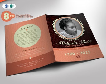 Passport Funeral Program Photoshop Template 8 Pages 5.5x8.5 - Etsy