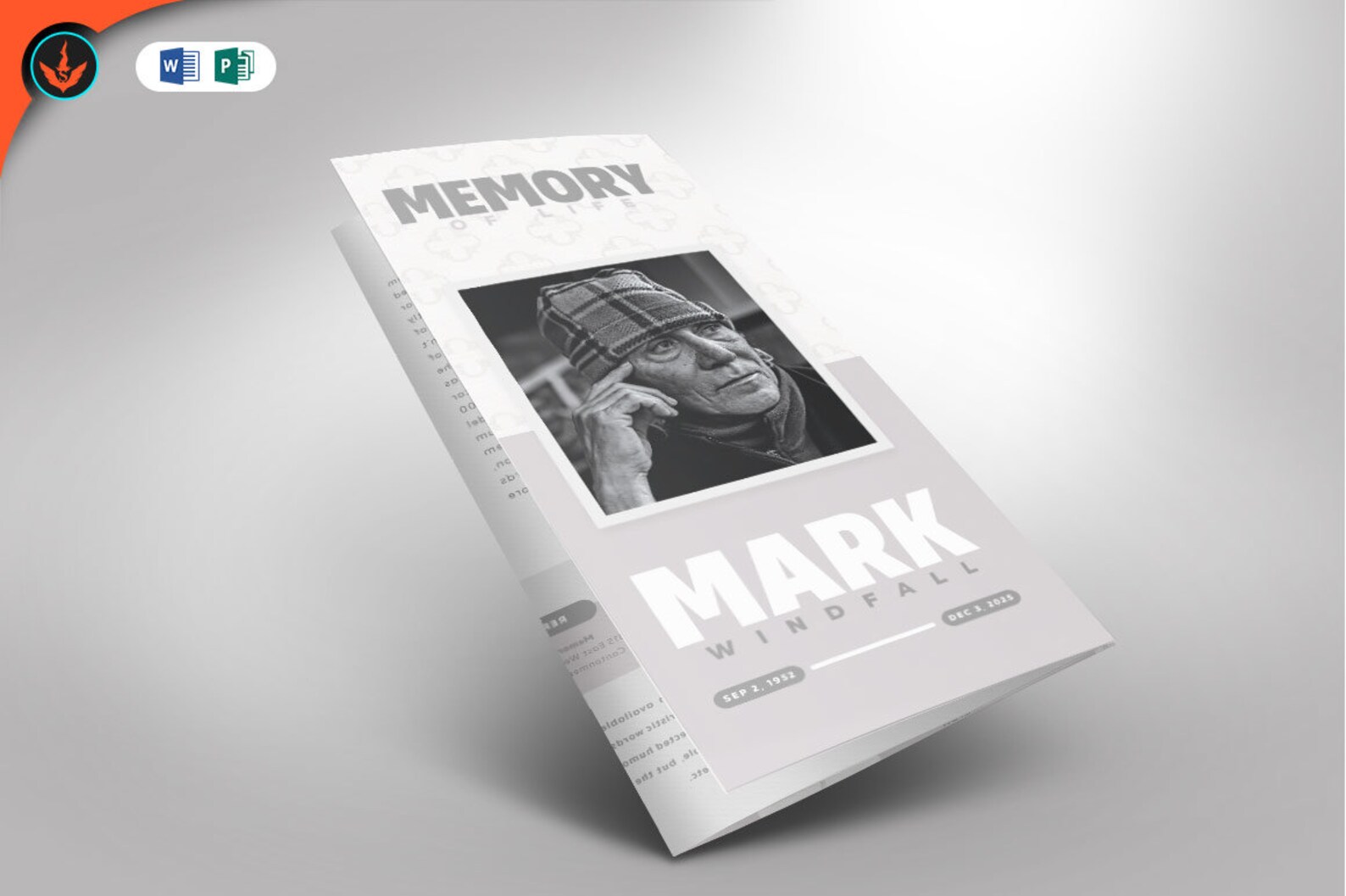 Simple Funeral Program Tri-fold Word and Publisher Template - Etsy