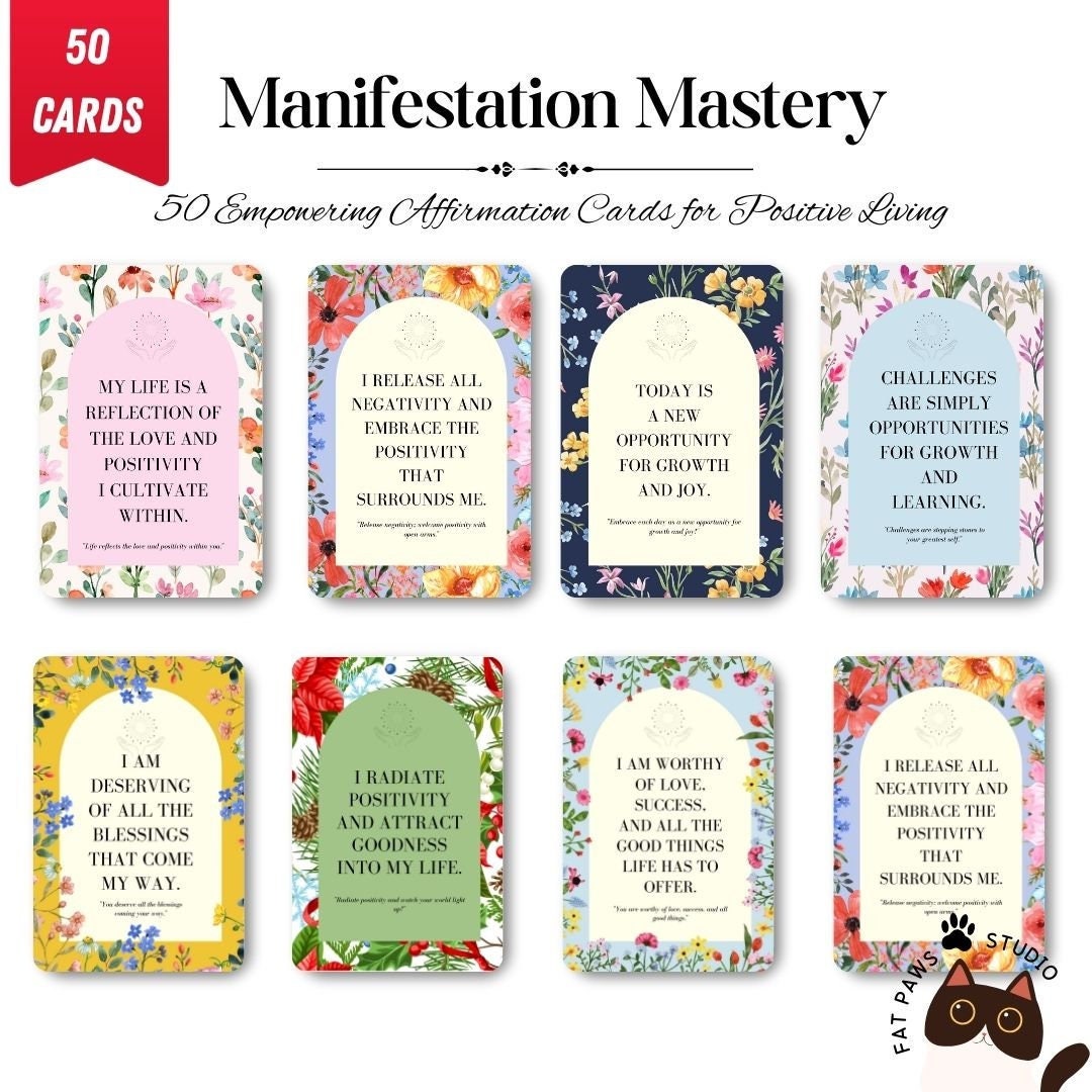 50 Manifesting Affirmation Cards ,manifestation Mastery: 50 Empowering ...