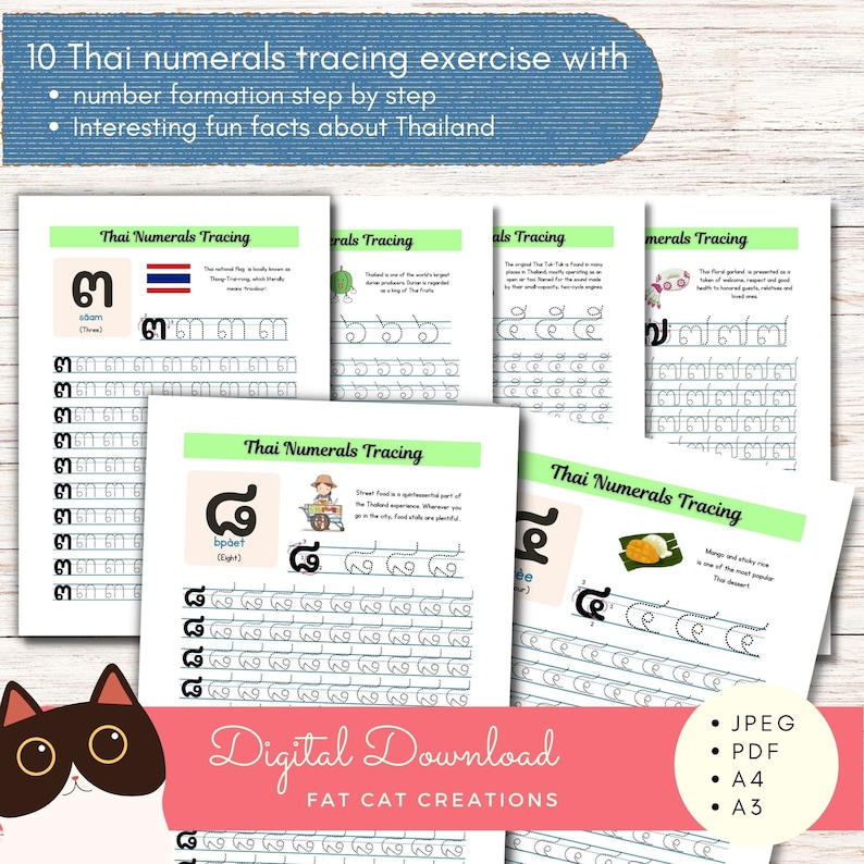 Printable Thai Alphabet Tracing Worksheet Instant Download - Etsy