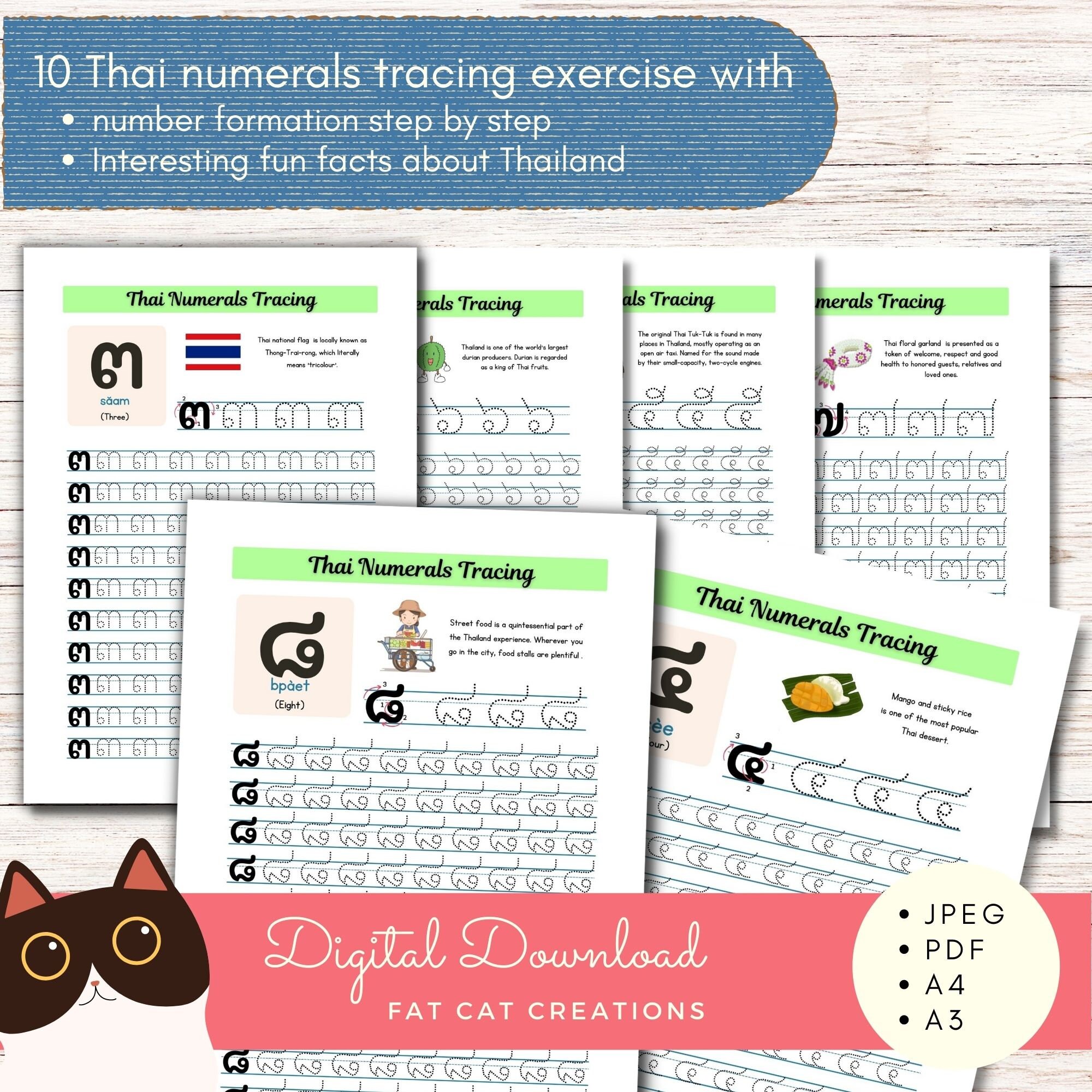Printable Thai Alphabet Tracing Worksheet Instant Download - Etsy