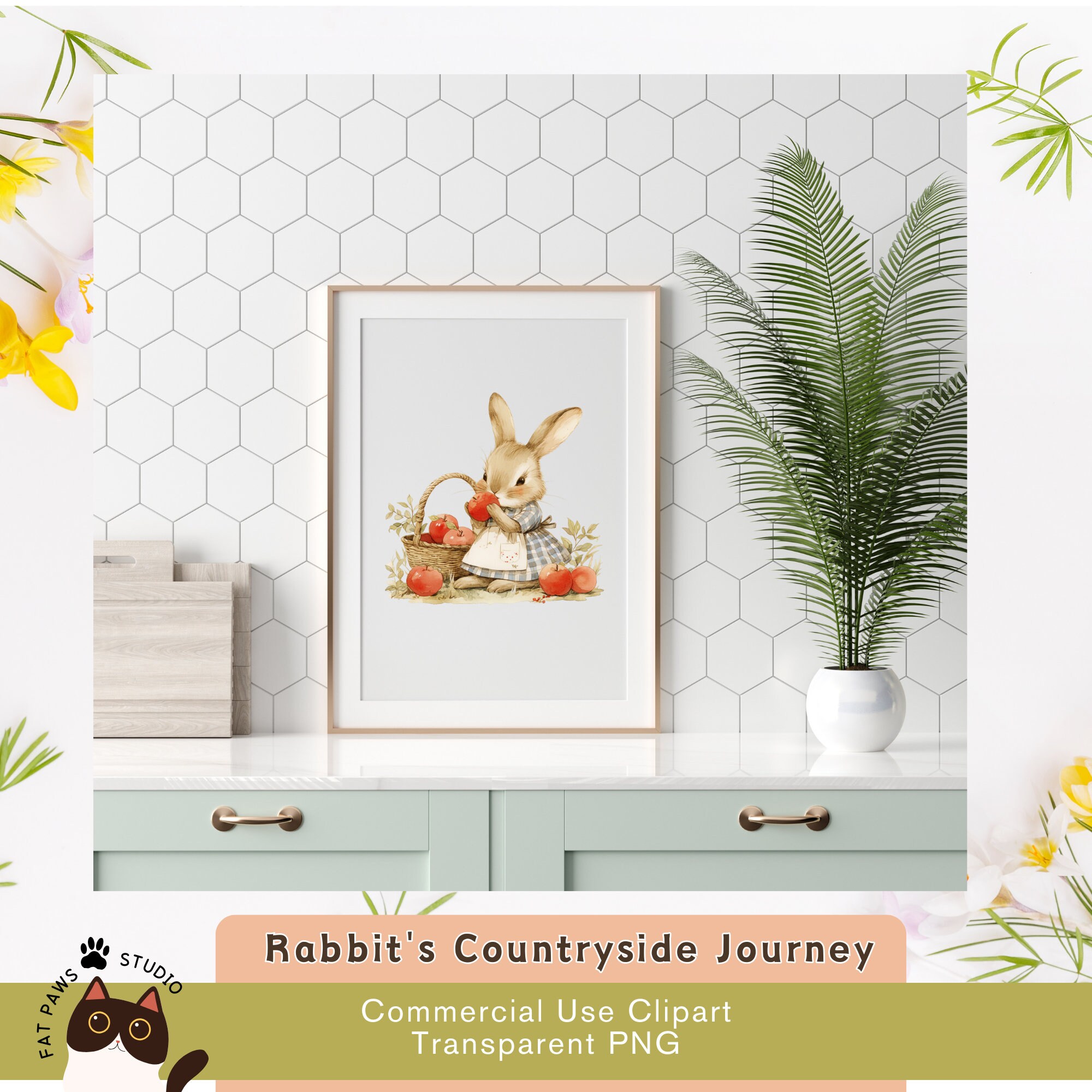 Forest Rabbit Family Clipart Digital Download 32 Pngs Commercial Use - Etsy
