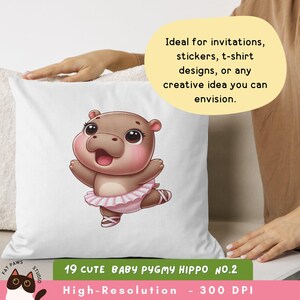 19 Cute Moo Deng Pygmy Hippo Clipart V.2 | Adorable Cartoon Hippo ...