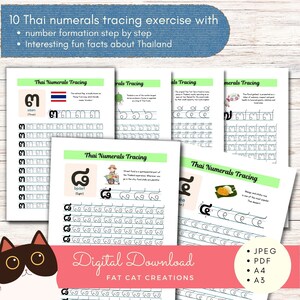 Full Package of Thai Alphabet and Numerals Tracing Worksheets With ...