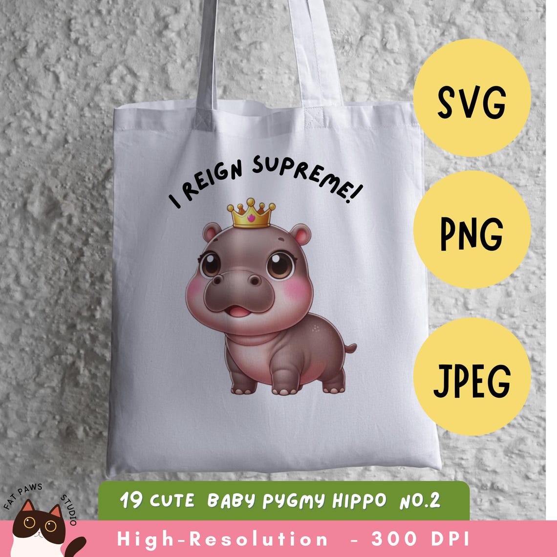 19 Cute Moo Deng Pygmy Hippo Clipart V.2 | Adorable Cartoon Hippo ...