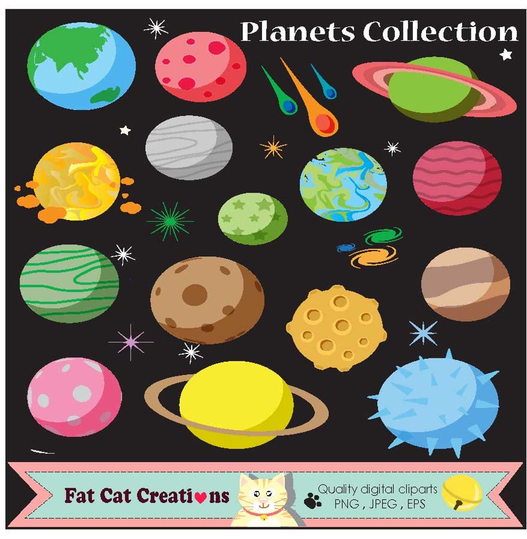 Planets,space,astronomy Clip Art , Graphic Illustration , Instant ...