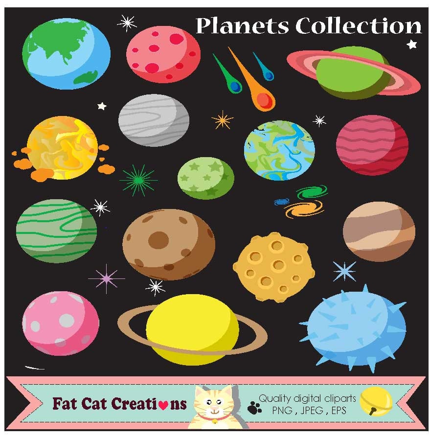 Planets,space,astronomy Clip Art , Graphic Illustration , Instant ...