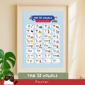 Thai 32 Vowels Poster – Printable Thai Language Chart for Kids ...