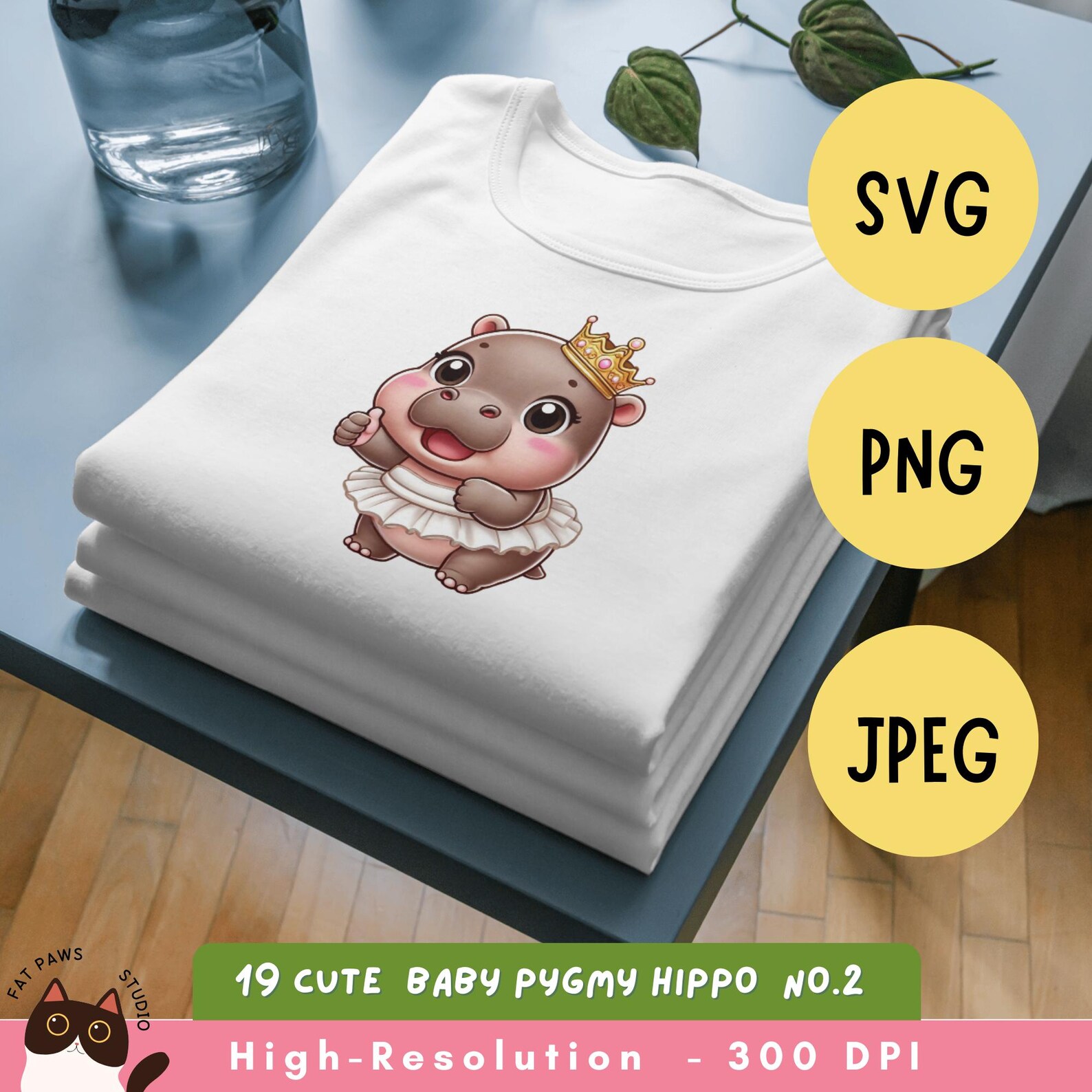 19 Cute Moo Deng Pygmy Hippo Clipart V.2 | Adorable Cartoon Hippo ...