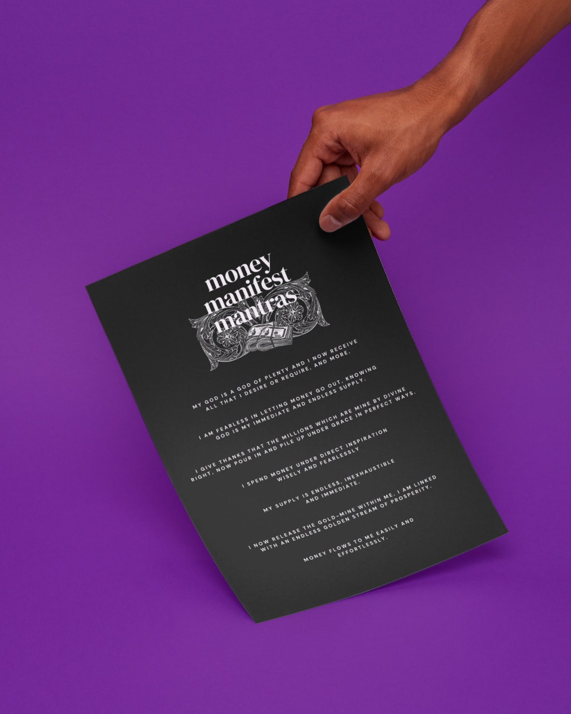 Money Manifest Mantras Poster - Prosperity Affirmations Wall Art ...