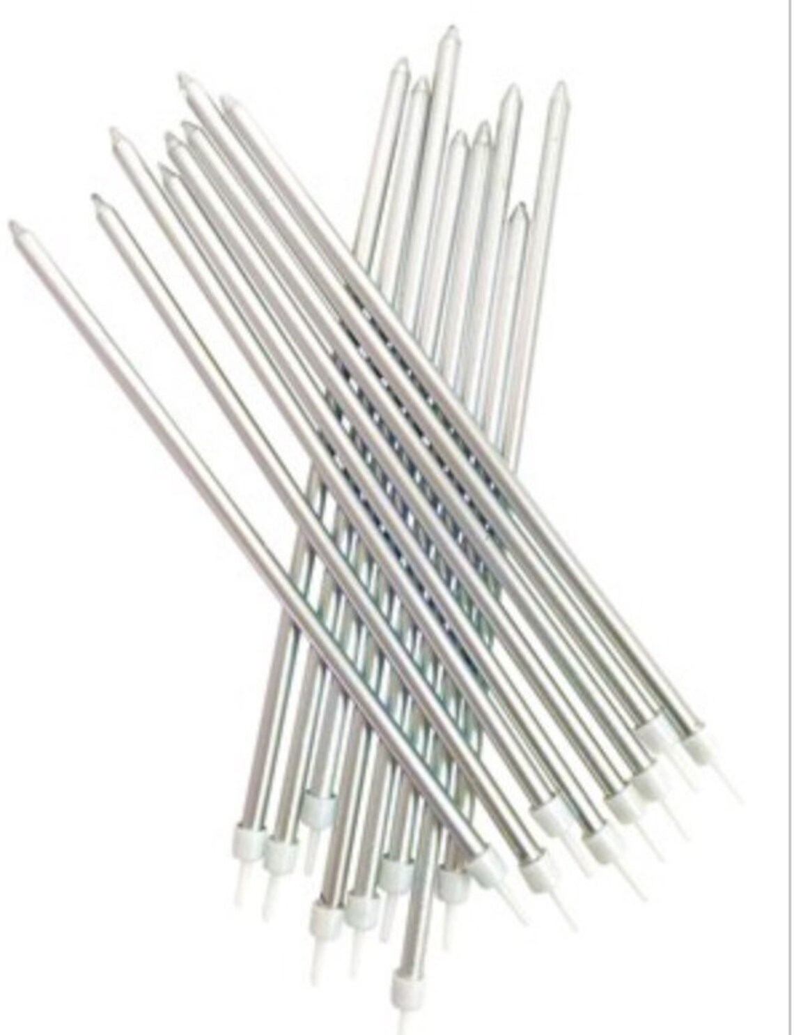 Sliver Party Candles Tall Birthday Cake Candles Metallic | Etsy