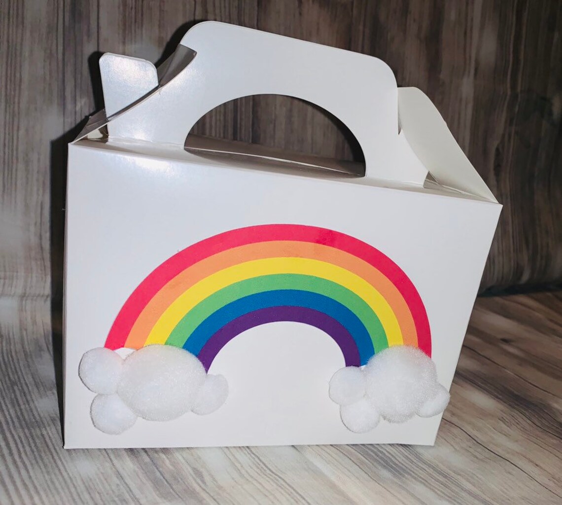 Rainbow Party Favour Box Rainbow Party Theme Rainbow Loot - Etsy