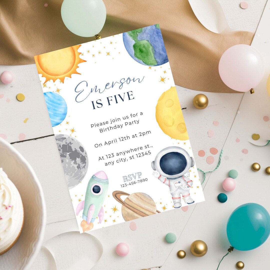 Invitación de cumpleaños espacial, invitación de exploradores ...
