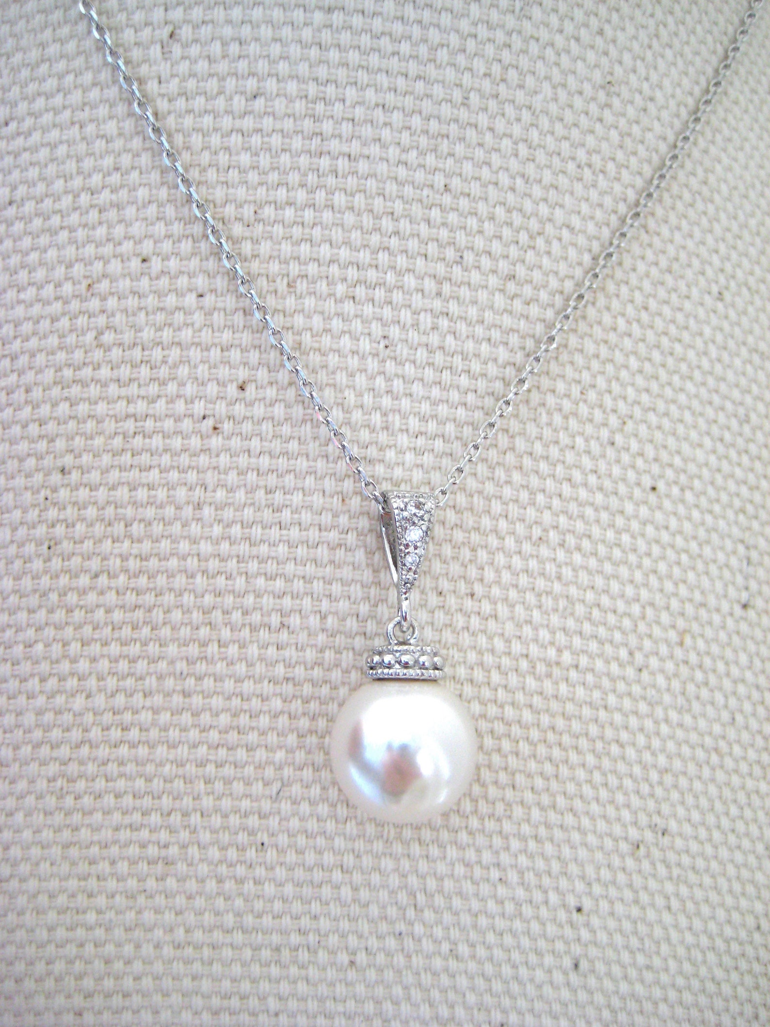 Pearl Necklace Single Pearl Necklace 10mm Wedding Pearl | Etsy