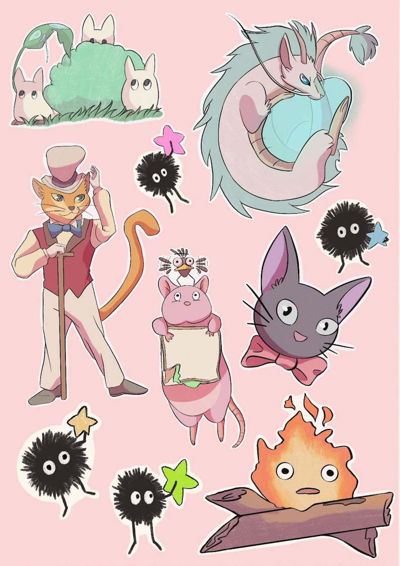 Ghibli Stickers Sparkly Version - Etsy