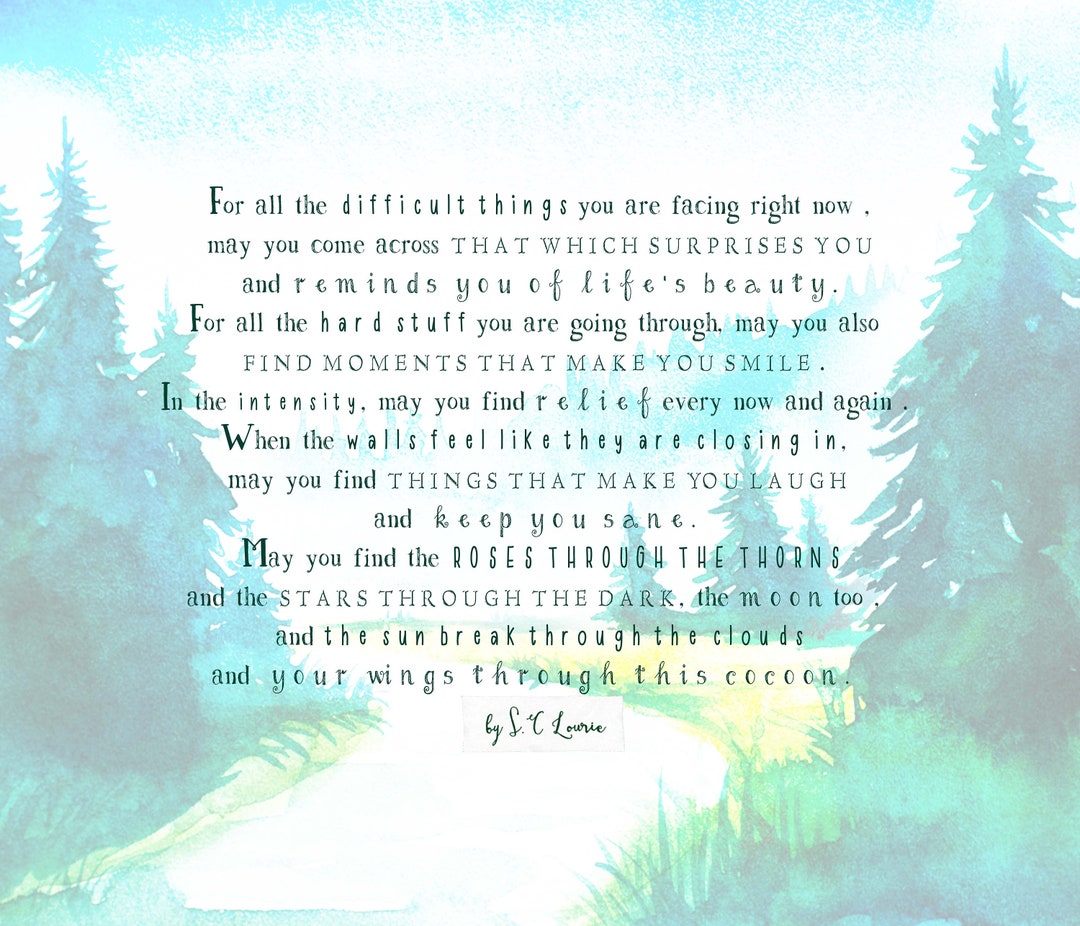 New! Poem of Support and Encouragement for the Difficult Days - Etsy