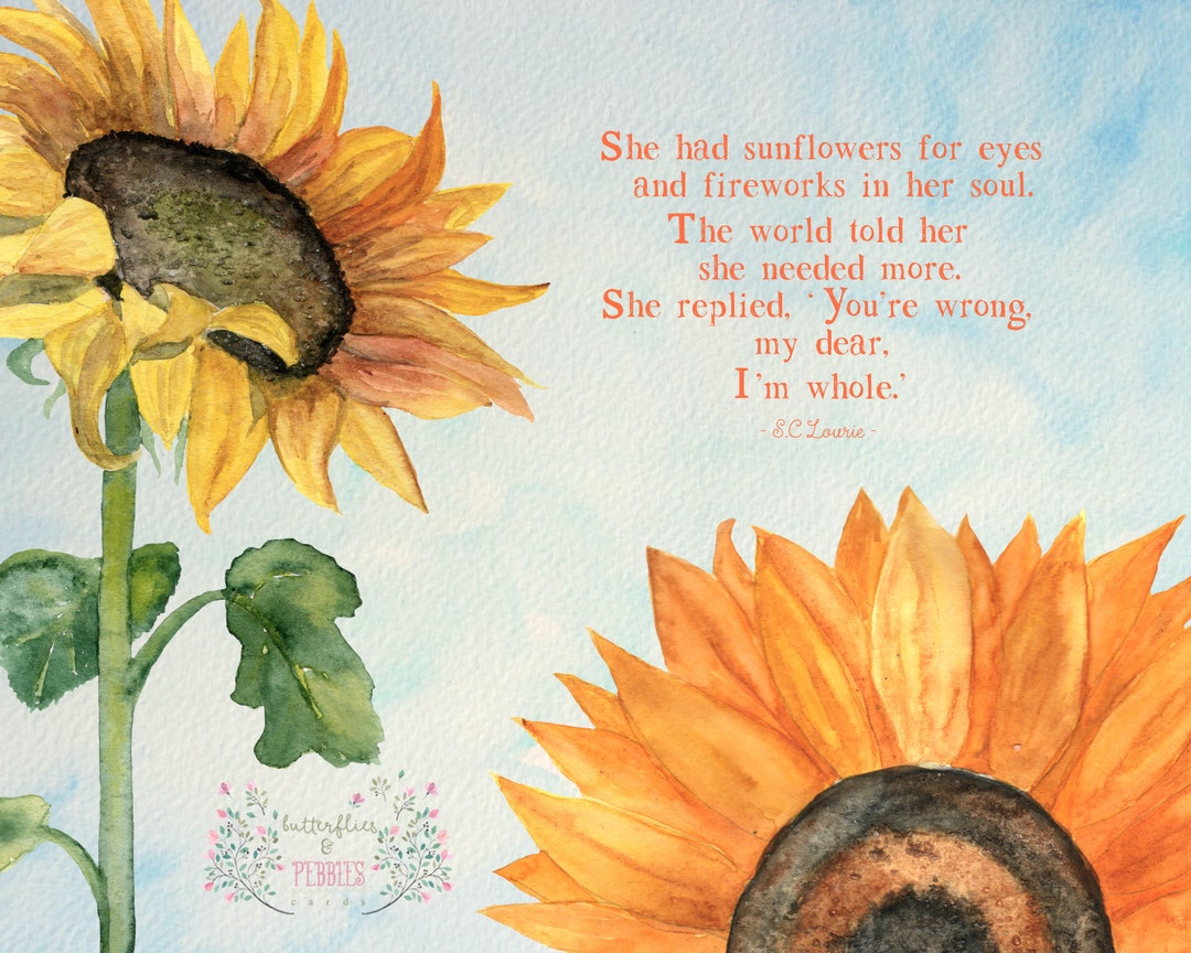 Beautiful Sunflower Print About Self-love and Confidence - Etsy