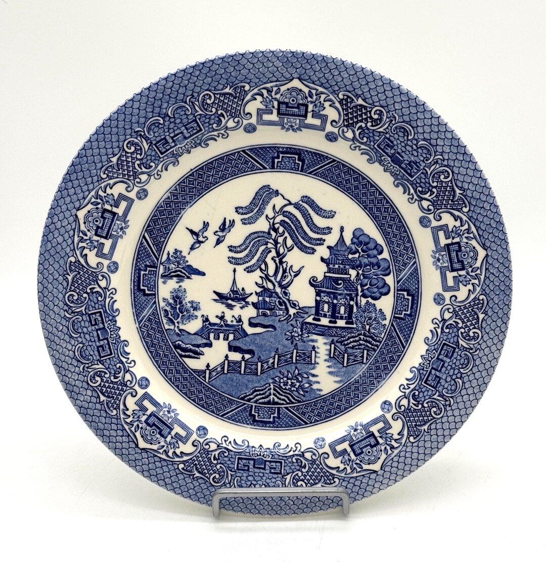 SET OF 4 Blue Willow Pattern Dinner Plates -england Wedding / Bridal ...