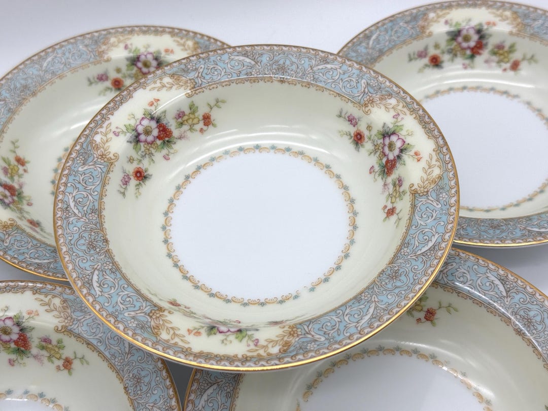 Rare RIM BERRY BOWLS Blue Dawn by Noritake / Thanksgiving / Formal ...
