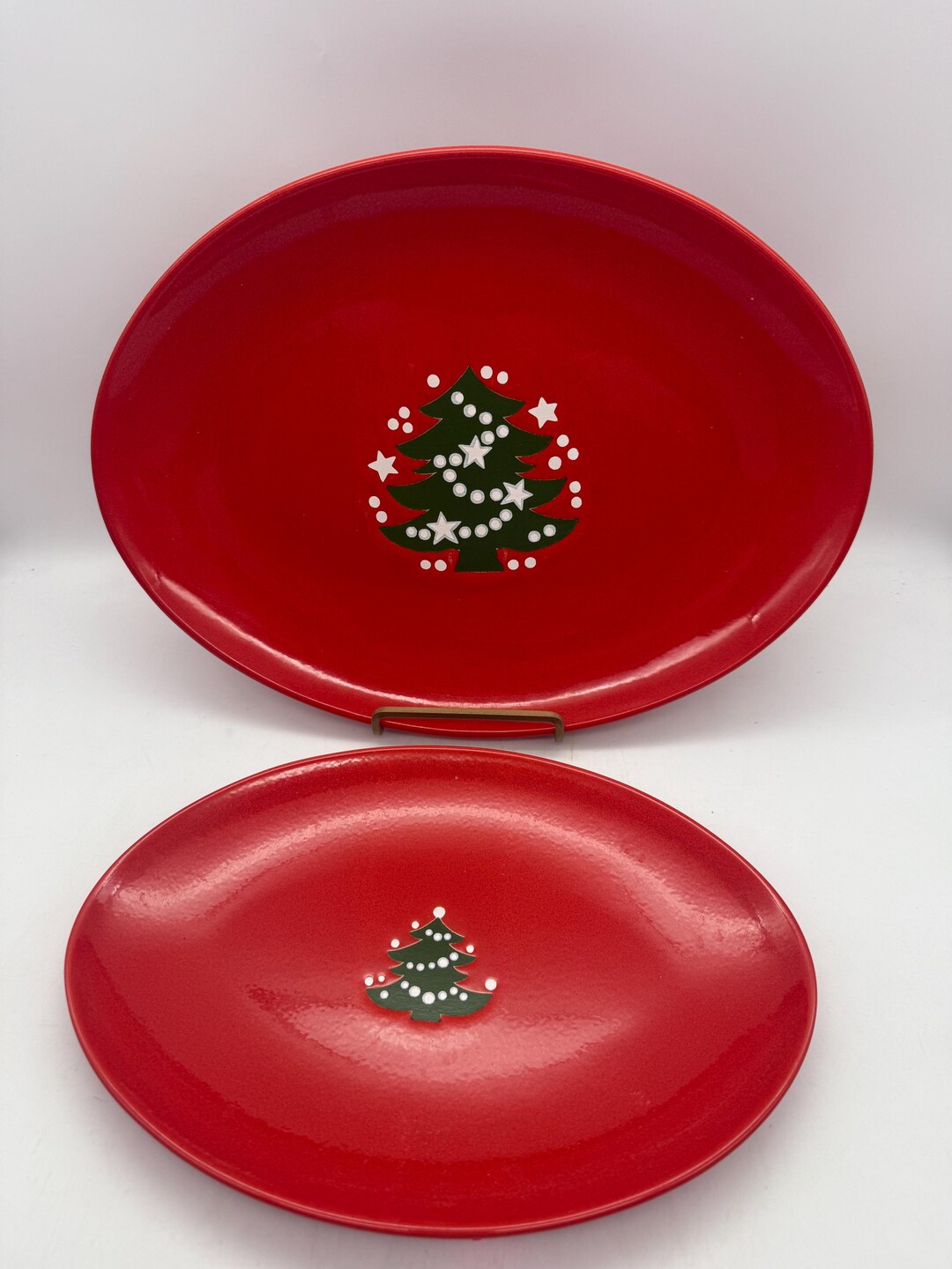 OVAL SERVING Platter Waechtersbach Christmas Tree / Holiday Table ...