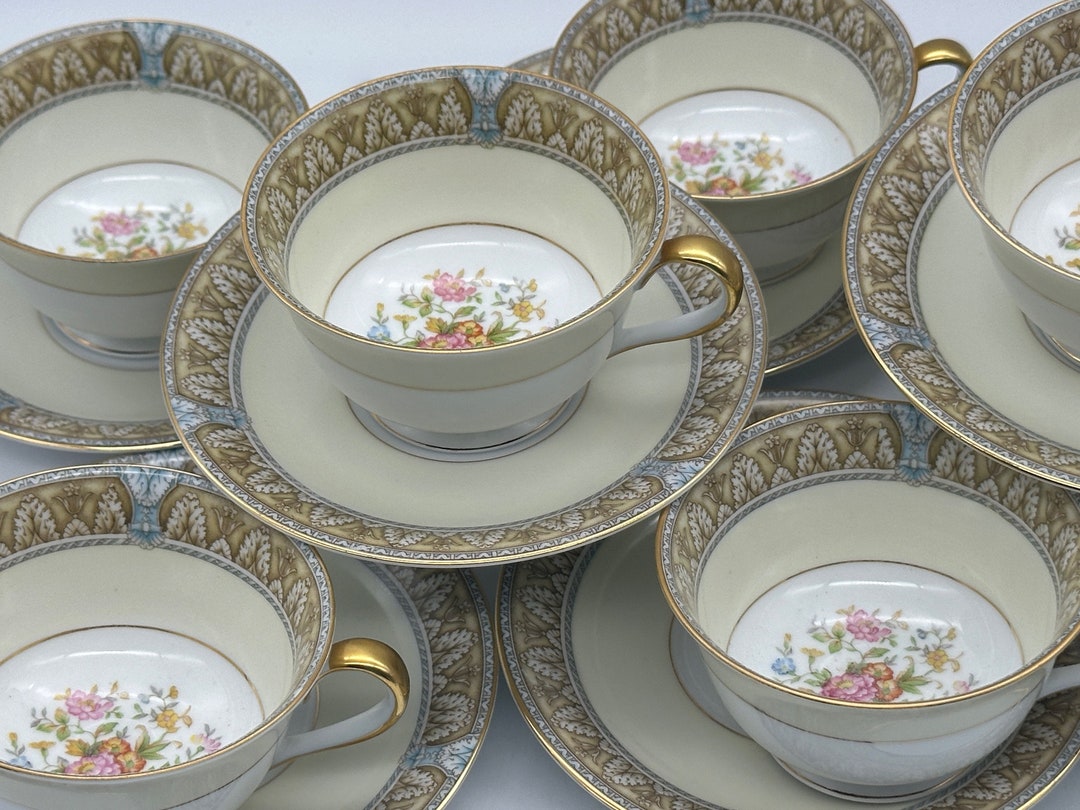 SET of 4 CUPS & SAUCERS - Noritake China, Claire Pattern / Vintage ...
