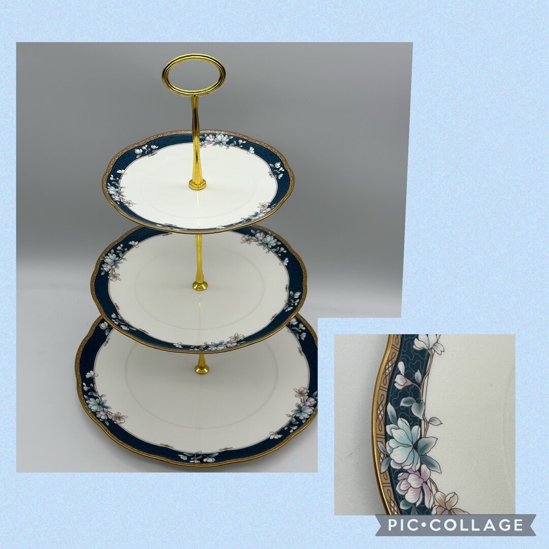 RARE SANDHURST by Noritake 3 Tier Stand / Desserts / Tea Party / Shower ...