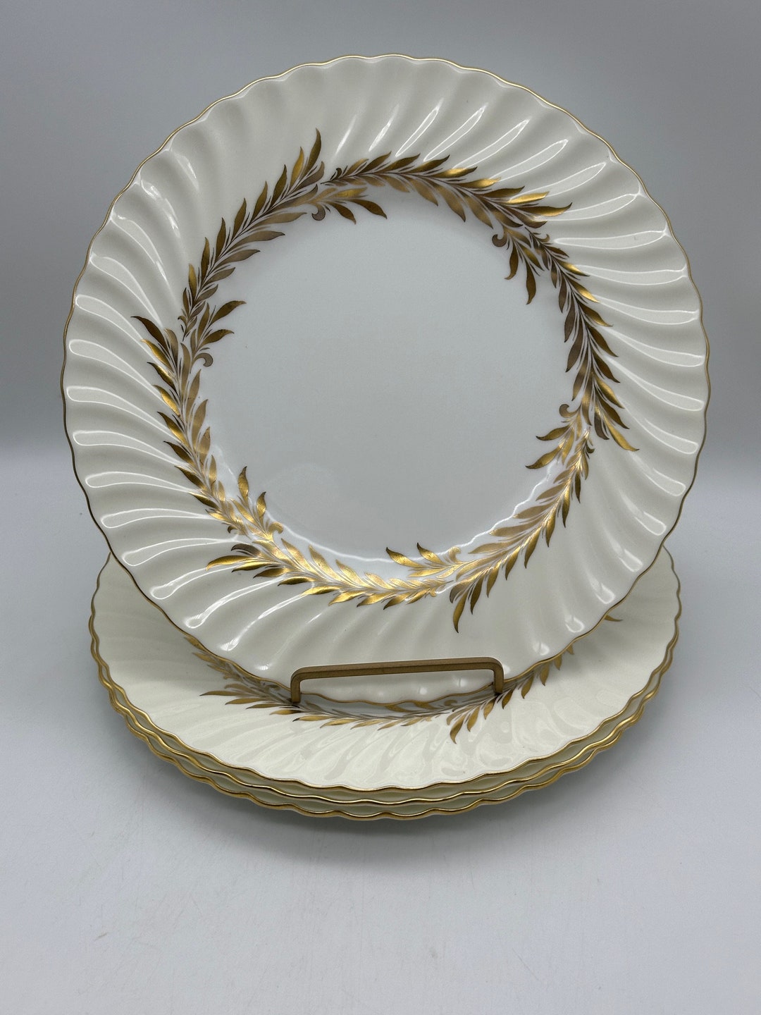 SET of 4 DINNER PLATES Goldyn Symphony by Minton / Wedding / Shower ...