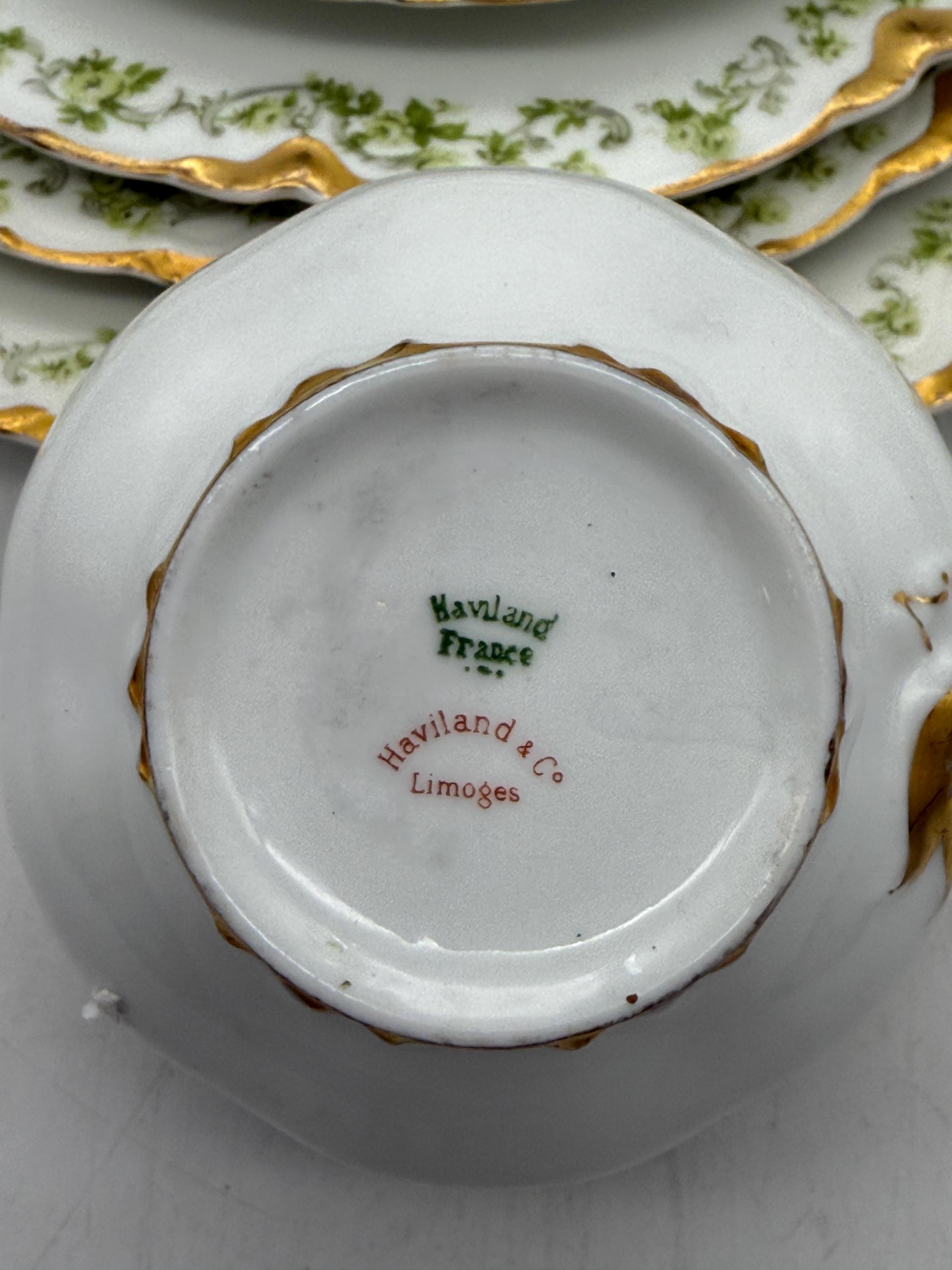 RARE 6 Piece Place Setting - Haviland Limoges Schleiger 975a / Wedding ...