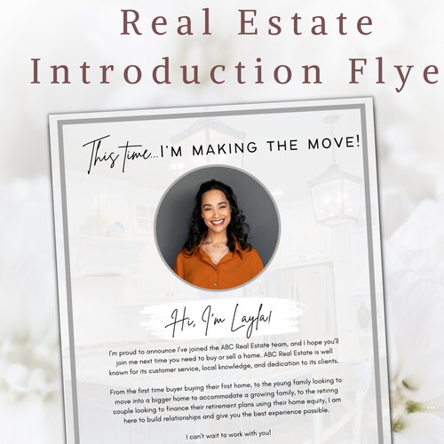 Flyer Template Real Estate Flyer Realtor Introduction - Etsy