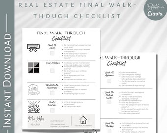 Final Walk Through Checklist - Etsy