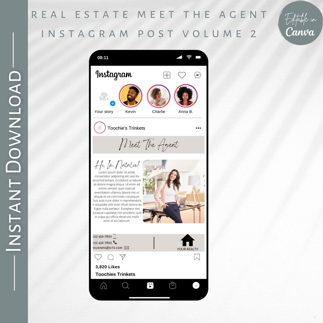 Meet the Agent Social Media Post Real Estate Instagram Post - Etsy