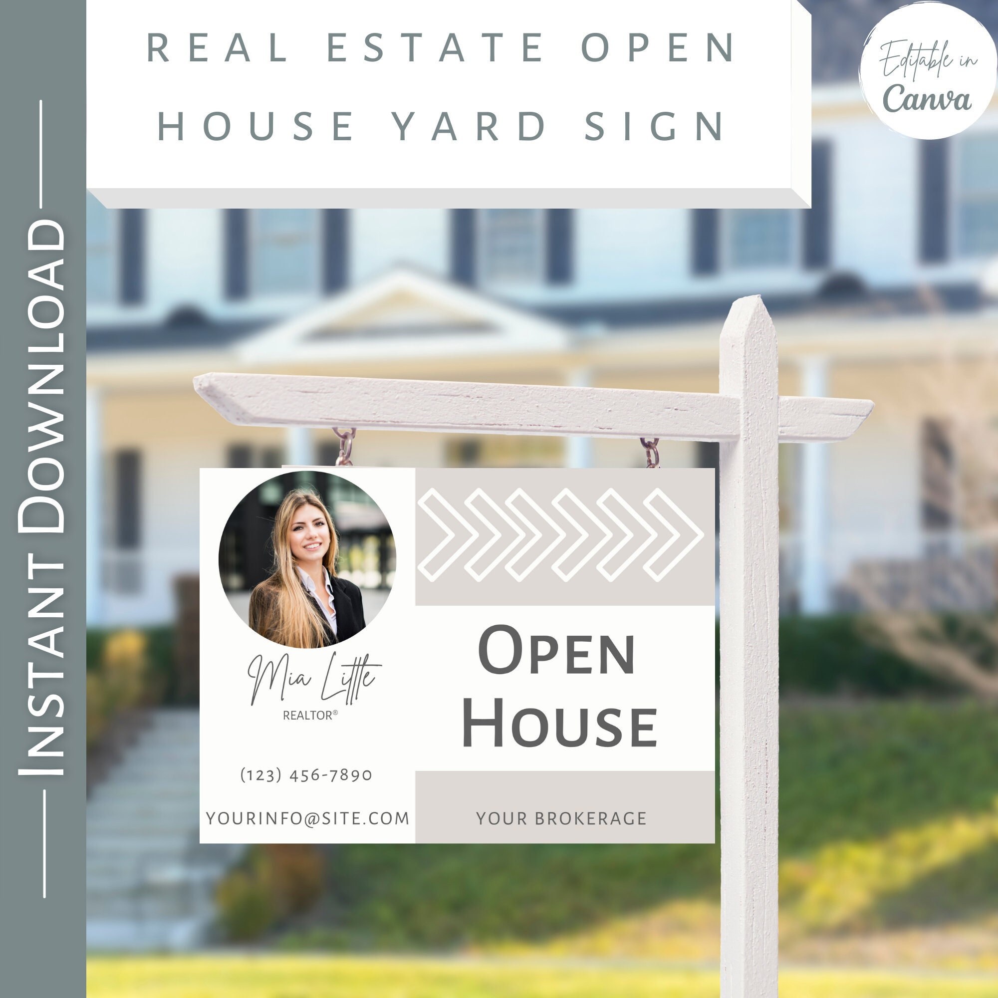 Open House Yard Sign for Realtors Open House Yard Sign Template Real ...