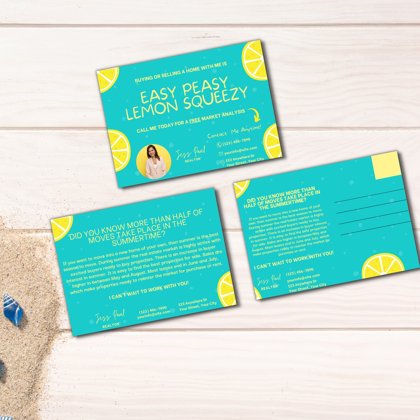 Real Estate Summer Postcard Realtor Summer Marketing Real - Etsy