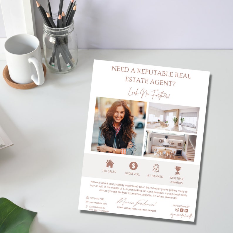 Real Estate Agent Introduction Flyer Real Estate Farming Etsy