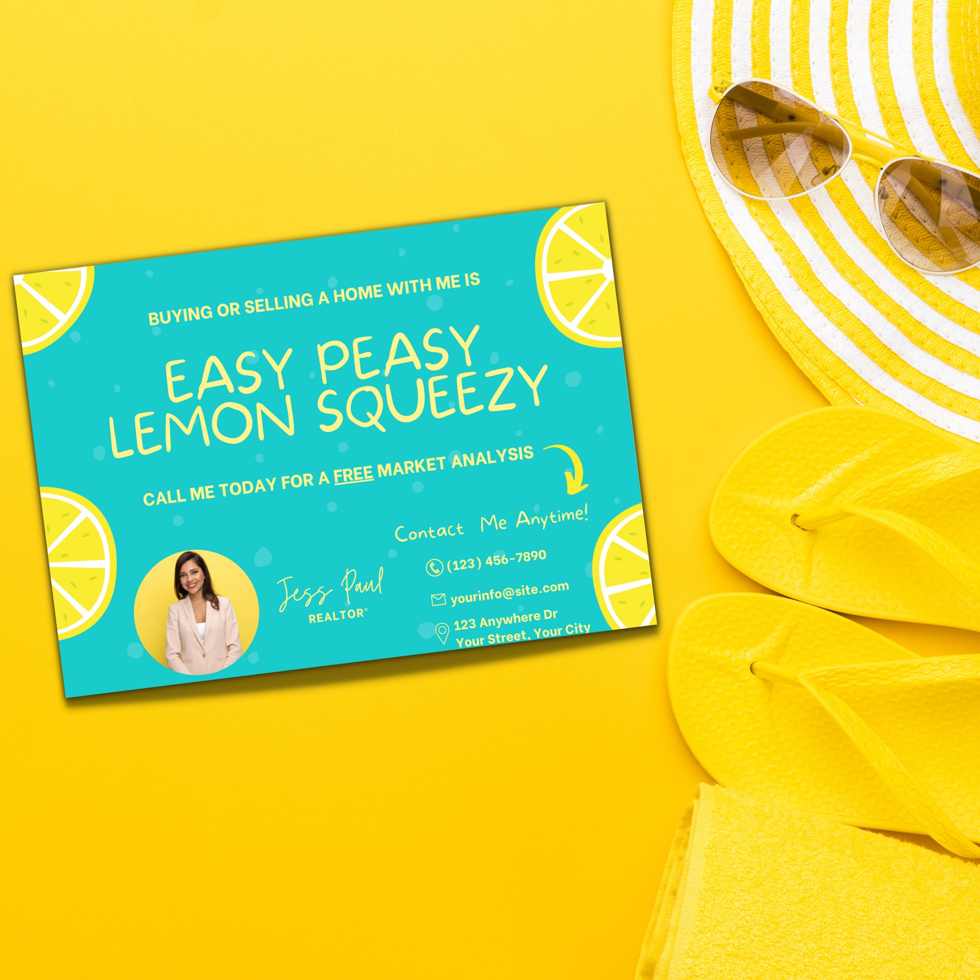 Real Estate Summer Postcard Realtor Summer Marketing Real - Etsy