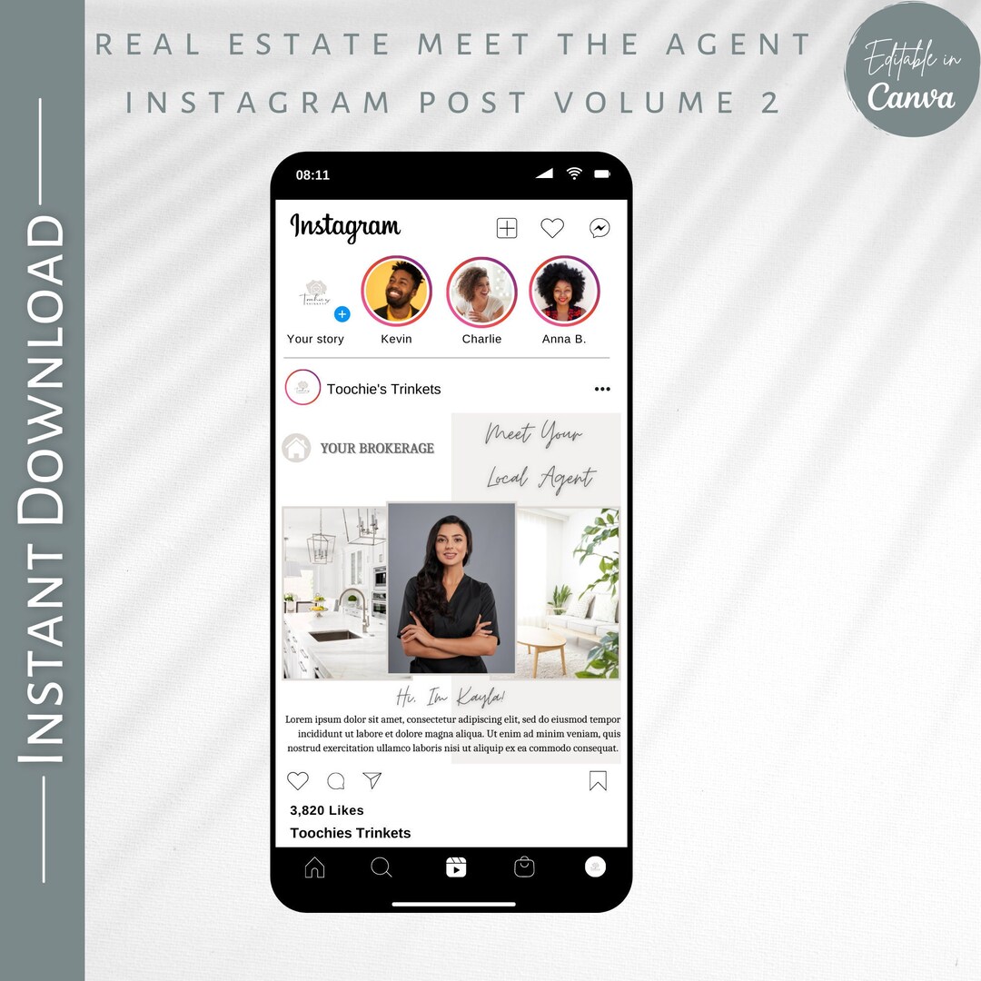 Meet the Agent Social Media Post Real Estate Instagram Post - Etsy
