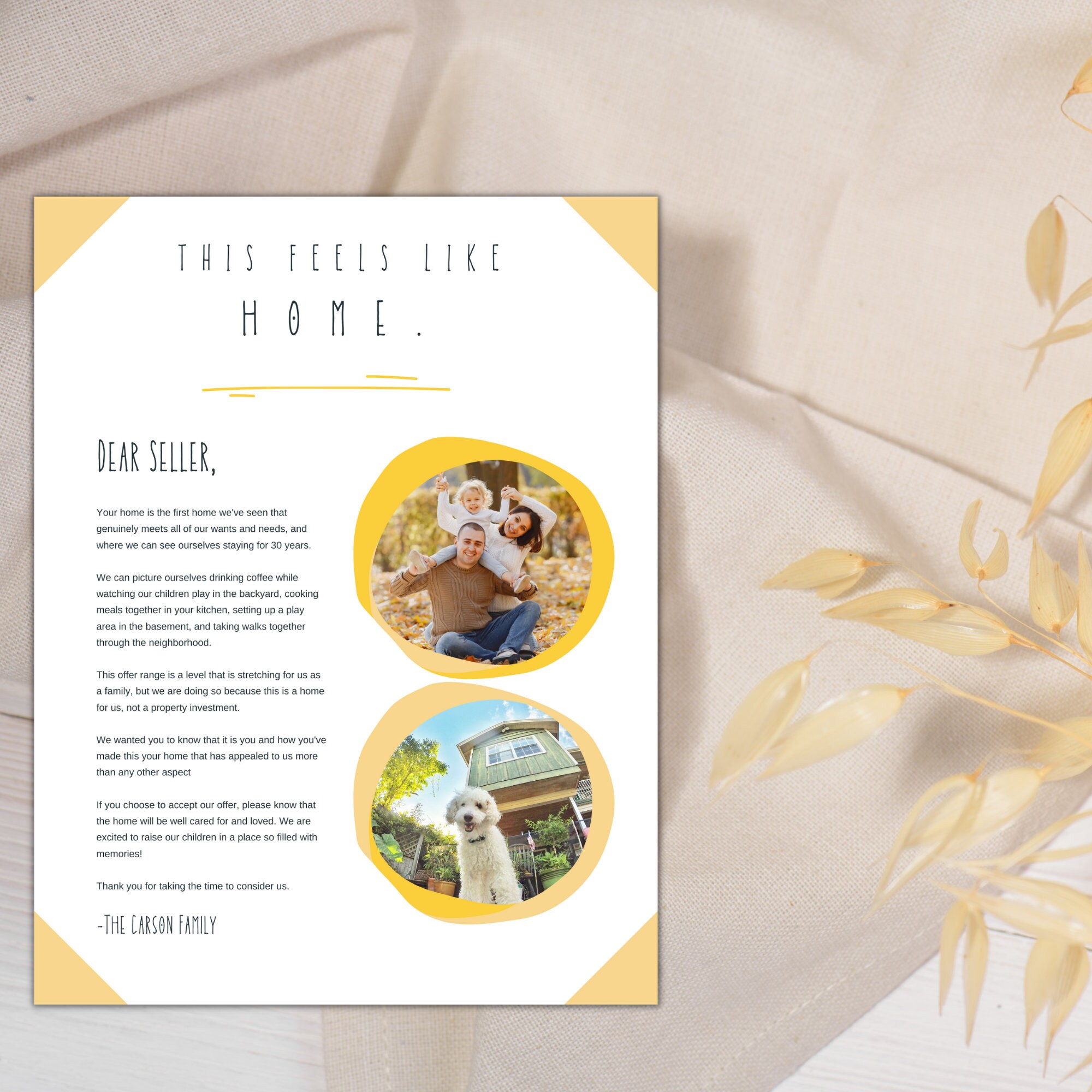 Editable Home Buyer Letter Template Real Estate Love Letter Template We ...